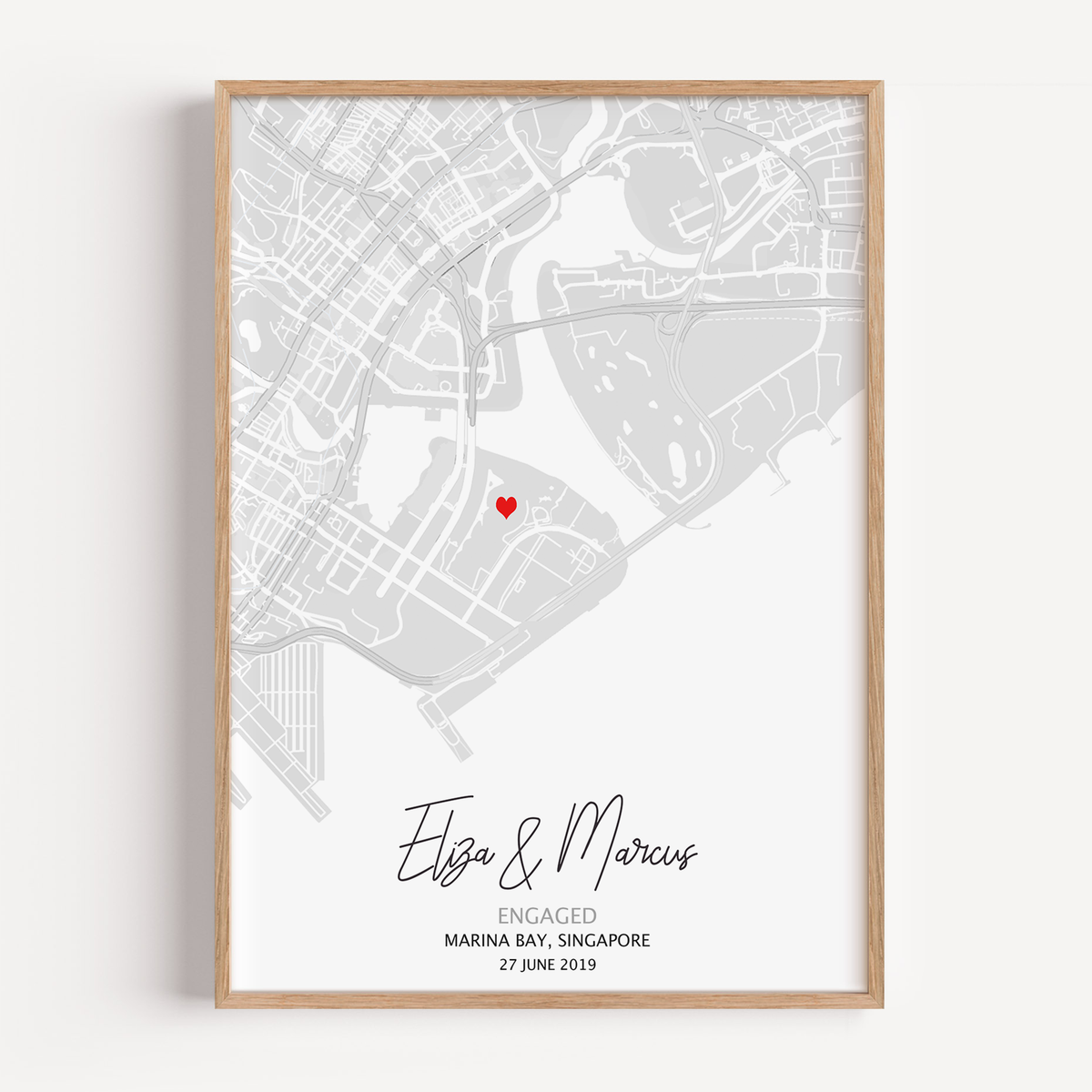 Engagement Map Print - Mark Your Moment