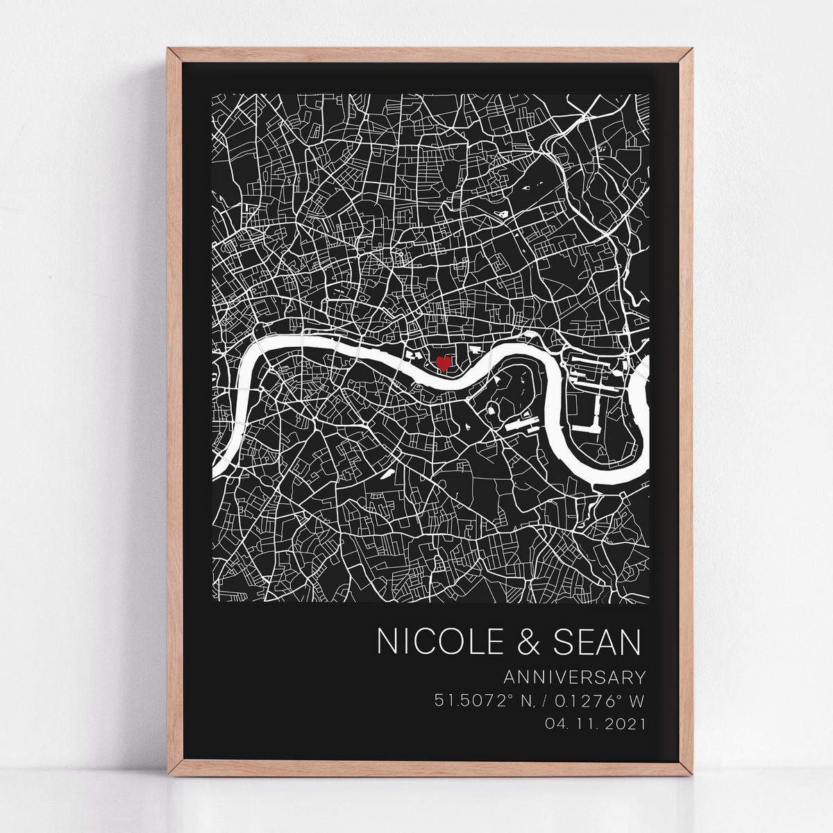 Anniversary Map Print | Mark Your Moment