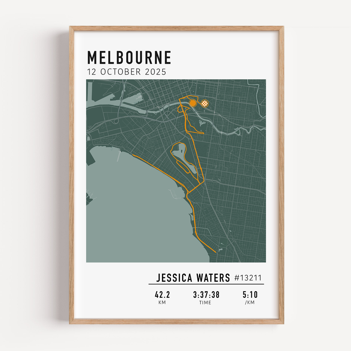 Melbourne Marathon Print | Mark Your Moment