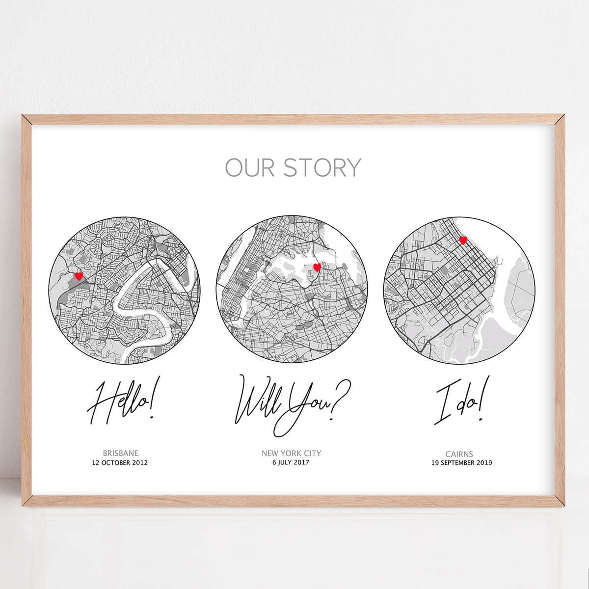 Met Engaged Married Map Print | Mark Your Moment