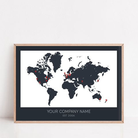 Business Custom Anniversary Map | Mark Your Moment